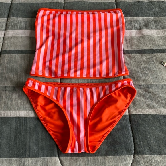 Swim | J Crew Reversible Swim Tube Top Bikini Bottom Xs | Poshmark